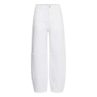 Ichi Ichi, Femme, Pantalons, Blanc, Taille: W32 L34 Pantalon Barrel Blanc de Blanc
