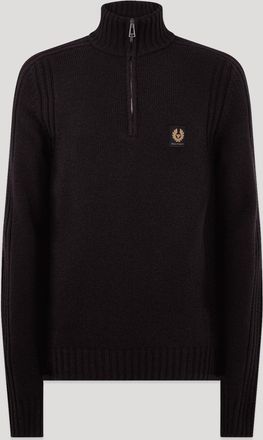 Belstaff Pull Quart De Zip Watch Pour Homme Lambswool Noir Xs