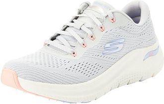 Skechers Femme Arch FIT 2.0 BIG League Basket, Garniture Corail Pervenche Gris Clair, 38.5 EU