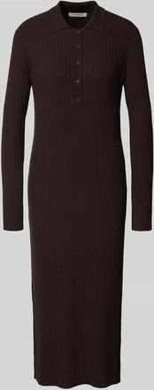 Christian Berg Strickkleid mit Polokragen und Knopfleiste