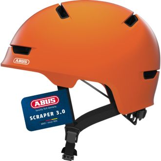 ABUS Stadthelm Scraper 3.0 - Robuster Hartschalen-Fahrradhelm f&uuml;r den Stadtverkehr - f&uuml;r Damen und Herren - Orange, Gr&ouml;&szlig;e L