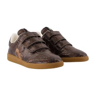 Isabel Marant Womens Beth Trainers - Isabel Marant Leather Brown Calfskin Shoes Sneakers