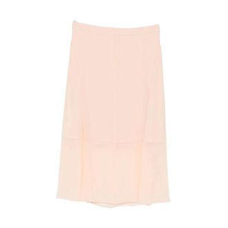 MUGLER Midi-Rock mit transparenten Eins&auml;tzen - - Skirts - Damen - Rosa - M