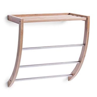 ZELLER Present 13595 Porte-Serviettes Bambou/Chrom&eacute; 38 x 24 x 40 cm