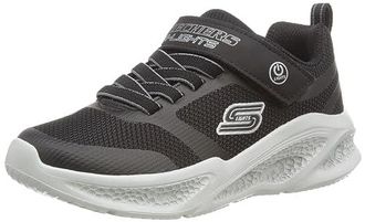 Skechers Garçon Meteor-Lights, Black Textile Synthetic Grey Trim, 29 EU