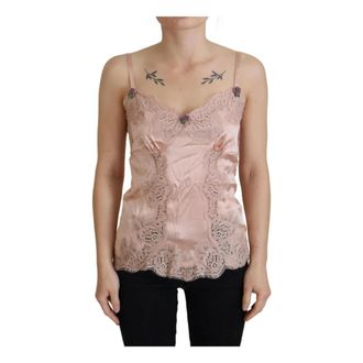 Dolce & Gabbana &Auml;rmellose Oberteile - - Tops - Damen - Rosa - XL