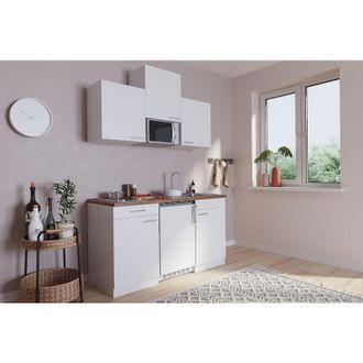 Respekta K&uuml;che Minik&uuml;che Singlek&uuml;che K&uuml;chenzeile Pantry Wei&szlig; Luis 150 cm Respekta