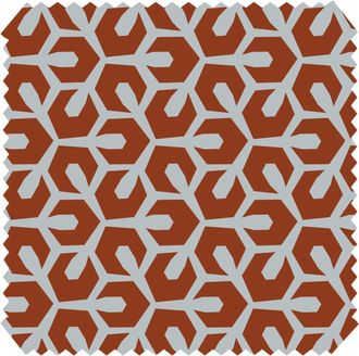 Novely BASEL MOSST Art Deco - Bedruckter Polsterstoff - Ultraweicher Möbelstoff - Print Dekostoff - Robuster Samtstoff - Meterware 1lfm | Farbe: 02 Terracott