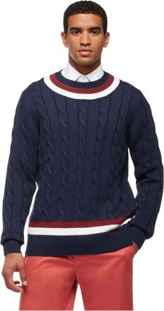 Brooks Brothers Homme, Pulls, Bleu, Taille: XL Pull de tennis en coton Supima