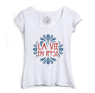 Fabulous T-Shirt Femme Col Echancré La Vie en Rose Vintage Luxe Rétro Chic Français