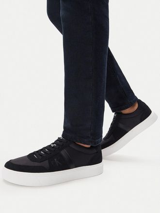 Calvin Klein Sneakers Calvin Klein Mixed Texture Lace Up Cupsole Trainers YM0YM01395 Schwarz