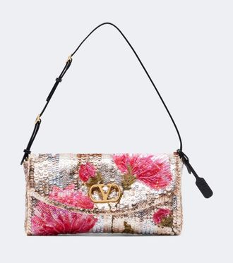Valentino Garavani Schultertasche DeVain Small mit Pailletten