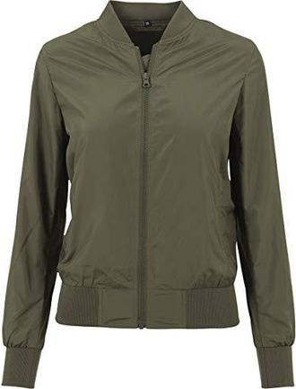 Build Your Brand Ladies Jacket Veste Bomber en Nylon pour Femme, Olive, s
