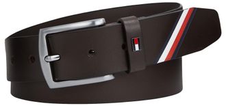 Tommy Hilfiger Herren G&uuml;rtel Denton 3,5 cm Corporate Lederg&uuml;rtel, Braun (Testa Di Moro), 80