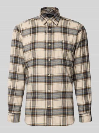 Camel Active Regular Fit Freizeithemd aus Flanell mit Label-Stitching