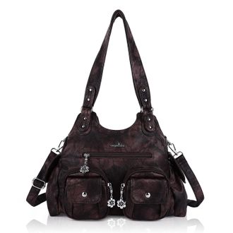 Angel Kiss Damen-Handtaschen, gro&szlig;e Hobo-Tasche, weiches PU-Leder, Schultertasche f&uuml;r Damen, Kaffee