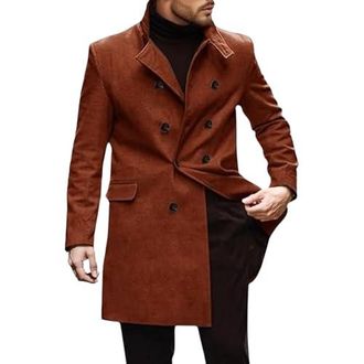 Generic Trench dhiver long pour homme - Style classique - Coupe-vent - D&eacute;contract&eacute;, caramel, XXL