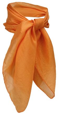 TigerTie Damen Nickituch in Seide orange Uni - Tuch Halstuch Gr. 50 cm x 50 cm