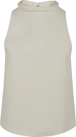 Loulou Studio Top sans manches &agrave; col tubulaire Niron - Femme - Tops - Blanc - Taille: 36 FR