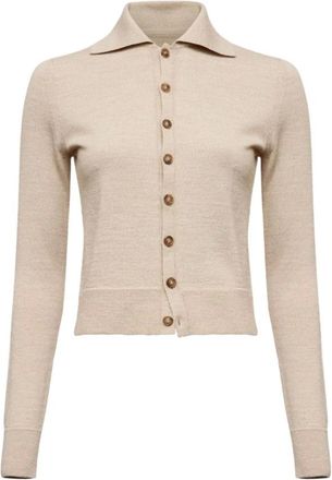 Maison Margiela Femme, Pulls, Beige, Taille: 42 FR Knit Cardigan