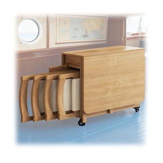 Generic Foldable Dining Table Set, Dining Room Furniture Sets with 4 Leather Chairs & Shelves, Portable Wood Table for Kitchen, Apartment, Living Room