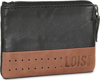 Lois Geldbeutel & Schlüsseltasche Klein - Schlüsseletui Schlüsseltasche - Schlüsseletui Leder - Autoschlüssel Tasche - Schlüssel Etui, Black-Tan