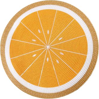 BESPORTBLE Runder Tischset Platzdeckchen mit Zitronenmotiv Hitzebest&auml;ndige rutschfeste Unterlage f&uuml;r Esstisch Abwaschbar und Vielseitig f&uuml;r K&uuml;che Esszimmer B&uuml;ro 