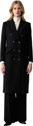 Elisabetta Franchi Manteau en double cr&ecirc;pe - Femme - Manteaux - Noir - Taille: 36 FR