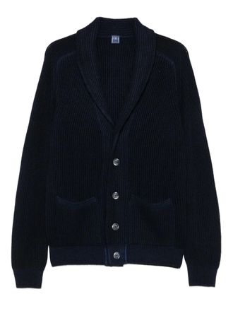 Fedeli cardigan côtelé à col châle - Bleu