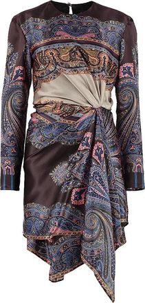 Etro Femme, Robes, Multicolore, Taille: 40 FR Robe en soie avec trou de serrure arri&egrave;re