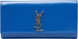 Saint Laurent Sac pochette en cuir Pre-owned - Femme - Pre-owned - Bleu - Taille: ONE Size