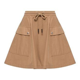Moncler Baumwollmischung A-Linien-Minirock - - Skirts - Damen - Beige - S