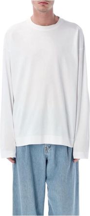 Dries Van Noten Homme, Tops, Blanc, Taille: S T-shirt &agrave; manches longues