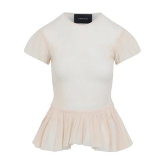 Simone Rocha Sheer Ballet Peplum Top - - Tops - Damen - Beige - XS