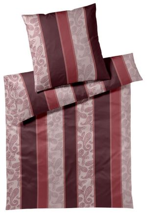 Joop Mako-Satin-Bettw&auml;sche-Garnitur Paisley Stripes Farbe Rouge Gr&ouml;&szlig;e 135x200+40x80