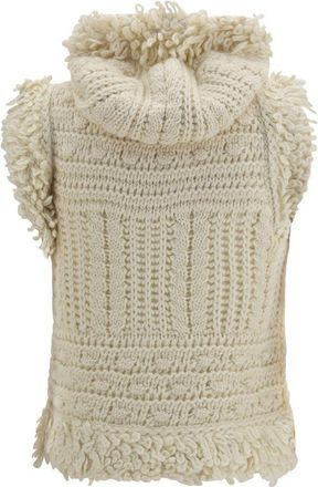 Fendi Wool and Alpaca Cable-Knit Gilet - White