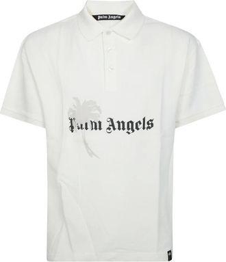 Palm Angels Polo Drift S/S - Homme - Tops - Blanc - Taille: S