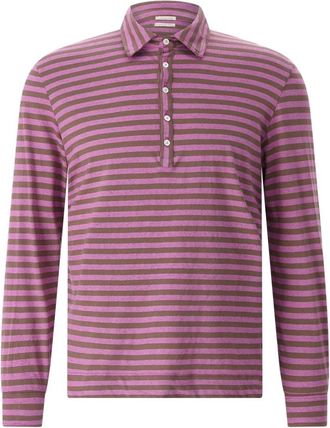 Massimo Alba Homme, Tops, Rose, Taille: XL Polo &agrave; Manches Longues Ray&eacute;