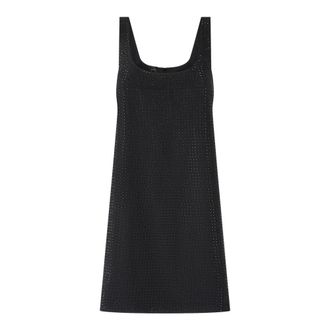 Pinko Quadratischer Ausschnitt Schwarzes Strasskleid - - Dresses - Damen - Schwarzk - L