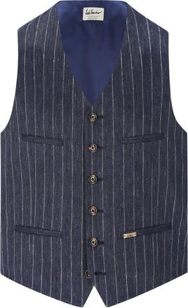 Luis Trenker Kombiweste aus Baumwolle und Leinen mit Nadelstreifen in