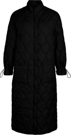Object Damen Objline Long Quilted Jacket Noos Mantel, Schwarz, 42 EU
