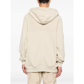 Rick Owens Cotton Zip Hoodie - Beige