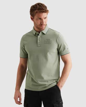 PME Legend Poloshirt PME LEGEND Short sleeve polo stretch pique, Herren, Gr. 5XL, iceberg gr&uuml;n, Jersey, Obermaterial: 96% Baumwolle, 4% Elasthan, bestickt, unifa