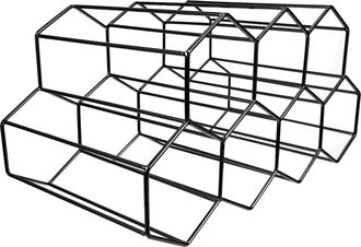 Happyyami OSOLADY Honeycomb Weinregal Metall Flaschenhalter Stabil f&uuml;r Tisch und Bar Vintage Design Kompakte Ablage f&uuml;r Weinflaschen Eleganter Schwarzer Weinhal