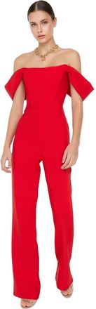 Trendyol Trendyol Damen Einfarbig Gewebter Jumpsuit Overalls, rot, 38