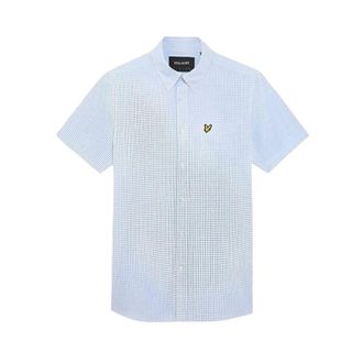 Lyle & Scott Homme, Chemises, Bleu, Taille: M Short Sleeve Chemises