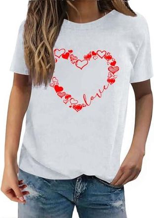 Generic Tee Shirt Femme Coton Et&eacute; Manches Courtes Basique Hauts T Shirt D&eacute;t&eacute; Occasionnelles L&acirc;che Vetement Mode Manche Courtes Chemisier Chic Et Elegant Sport