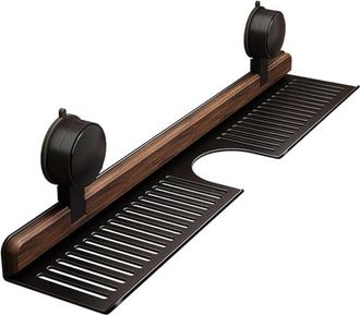 Generic &Eacute;tag&egrave;re de salle de bain &agrave; ventouse en noyer, &eacute;tag&egrave;re murale sans per&ccedil;age, &eacute;tag&egrave;re au-dessus du robinet, &eacute;tag&egrave;re de rangement amovible pour salle de b