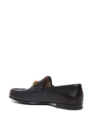 Gucci Mens Loafers With Horsebit, Black Leather Calf