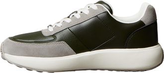Calvin Klein Herren City Runner Laceup Tape LTH Hm0Hm02033 Low Top, Green (Rock Ridge/Medieval Forest), 44.5 EU